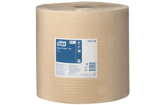 Tørkerull TORK Basic 1L W1 1000m brun 1-lag industritørk for enklere ...